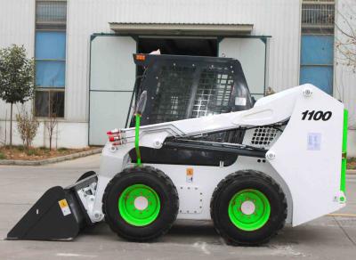 China Steel White Color Mini Skid Steer , 1100 Skid Steer Side Loader Fork Truck for sale