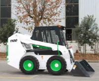 China Steel White Color Mini Skid Steer , 1100 Skid Steer Side Loader Fork Truck for sale