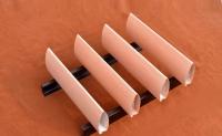 China Extruded Bullet Linear Baffle Ceiling 3m Long For Exhibition Center for sale
