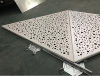 China Perforated Acoustic Metal Ceiling Tiles Powder Coated Triangular For Convention Center for sale