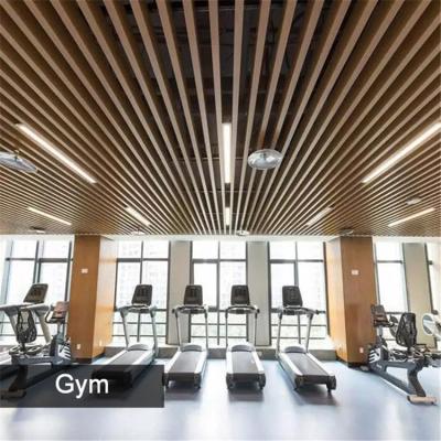 China Wood Grain Design Aluminum Metal Ceiling Extruded Box Baffle Ceiling for sale