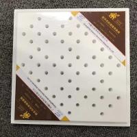 China PVC Laminated Plasterboard Gypsum Ceiling Tile Plain Perforated 15mm Thickness for sale