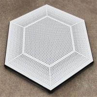 China 462x462x462x462x462x462 Perforated Aluminum Metal Ceiling Hexagonal Ceiling Tile With White Color for sale
