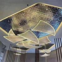 China Anodized Silver Stainless Steel Ceiling Panel Moisture Proof Water Ripple Sheet For Ceiling for sale