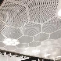 China Perforated Hexagon Acoustic Ceiling Tiles Aluminum Pre Painted for sale
