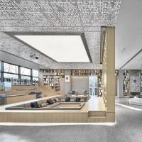 China OEM Suspend Metal Ceiling Design Polyester Powder Coating With LED Light for sale