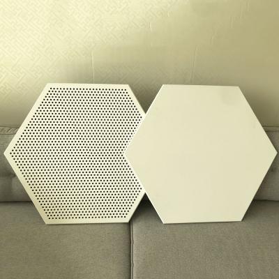 China Aluminum Metal Ceiling Hexagon Ceiling Panels 404mm Clip In for sale