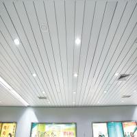 China Linear G Strip Ceiling Aluminium Strip 300mm Width Wooden Grain Coating for sale