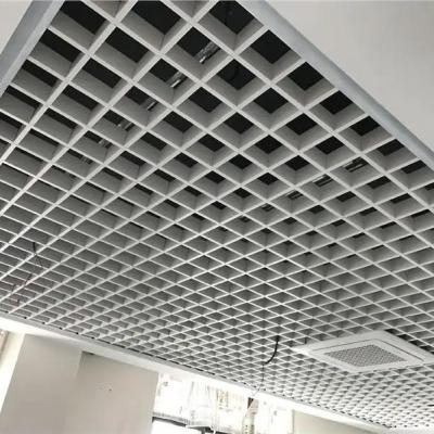 China 100x100 Metal Ceiling Tiles Grille Spacing Aluminum Cell Building Ceiling Decoration for sale