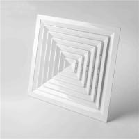 China White 4 Way Air Ventilation Grille Anodized 500x500mm Fixed Blade for sale