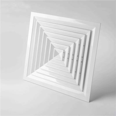 China White 4 Way Air Ventilation Grille Anodized 500x500mm Fixed Blade for sale