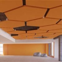China NRC 0.75 Acoustic Soundproof Ceiling 25mm Fiber Glass Ceiling Panel for sale