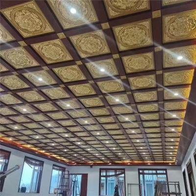 China 0.7mm Clip In Metal Ceiling Tiles Lotus Pre Painted For Temple Hotel for sale