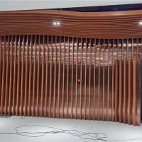 China Wave Baffle Aluminum Cladding Panel 3000mm Wooden Grain Finished for sale