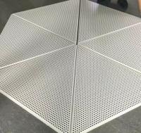 China Perforated Acoustic Metal Ceiling Tiles Powder Coated Triangular For Convention Center for sale