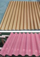 China Veneered Corrugated Aluminum Wall Panels Non Perforated Silver Grey for sale