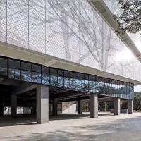 China Fireproof Perforated Metal Panel Art Punching PVDF Curtain Wall Panel 1.85-4.85mm for sale