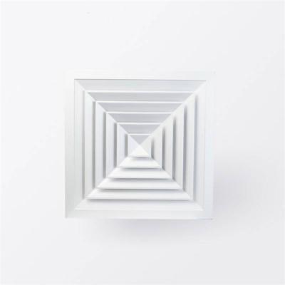 China 4 Way Aluminum Air Diffusers 600x600mm Square Directional Ceiling Diffuser for sale