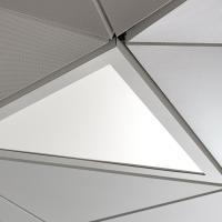 China Fashion Soundproof Triangular Clip In Ceiling Perfect Shape 1.1mm Thickness for sale