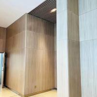 China 3.85mm Metal Building Facades Wooden Grain Aluminum Solid Panel Timber Looking for sale