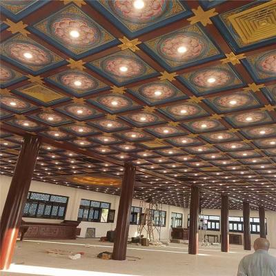China Heat Transfer Square Aluminum Ceiling Tiles 900*900 Temple Roof Decorative for sale