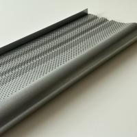 China 120x65x0.85mm Aluminum Metal Ceiling J Shape Screen Standard Perforation Metallic Glittering Silver for sale
