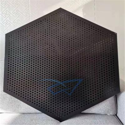 China 8mm Aluminum Metal Ceiling Perforated Hexagonal Clip In Ceiling Panel for sale