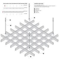 China 50x50mm Aluminum Open Cell Ceiling Metal Grid Ceiling Powder Coating for sale