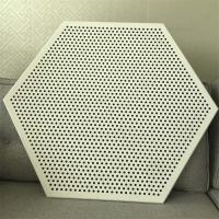 China Customized Metal False Acoustic Ceiling Tile Perforated Clip In Hexagonal for sale