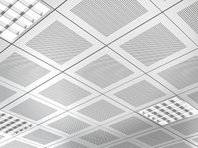 China Outlet Ceiling of Fireproof Perforated Lay In Acoustical Ceiling Tile 15mm Mineral Fiber for sale