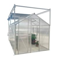 China Aluminum Green Greenhouse Environment with Wind Protection Gable Roof and Window Easy Assembly Green for sale