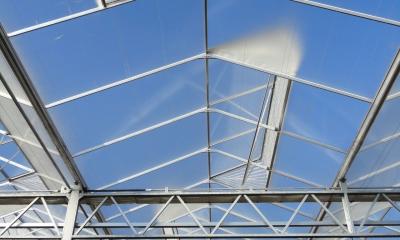 China Rectangular Greenhouse With Glass Walls Water Resistant Material for sale
