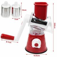 China Manual Rotary Cheese Grater Round Tumbling Box Shredder Drum 185x125x240mm 650g for Vegetables for sale