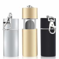 China Portable Sealed Pocket Ashtray 7.9x3.2x1.7cm Aluminum Alloy Outdoor Travel Eco-Friendly for sale