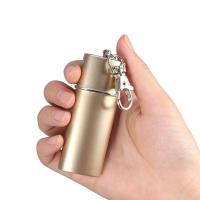 China Portable Sealed Pocket Ashtray 7.9x3.2x1.7cm Aluminum Alloy Outdoor Travel Eco-Friendly for sale