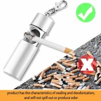 China Portable Sealed Pocket Ashtray 7.9x3.2x1.7cm Aluminum Alloy Outdoor Travel Eco-Friendly for sale