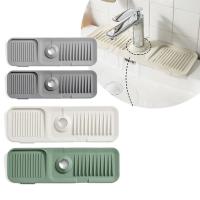 China Waterproof Silicone Bottom Mat for Bathroom and Kitchen Countertop Faucet Light Gray for sale