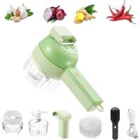 China ABS PP PC Stainless Steel 4 in 1 Vegetable Cutter Set 17x9.5x8cm Portable Kitchen Chopper for sale