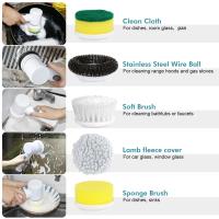 China Electric Cleaning Brush 400g White Household Scrubber with Interchangeable Sponge Head for sale
