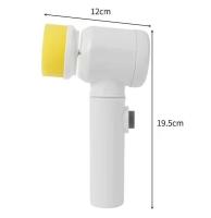 China Electric Cleaning Brush 400g White Household Scrubber with Interchangeable Sponge Head for sale