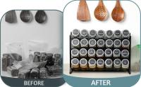 China 4 Layers Wire Iron Mesh Spice Jar Rack for Kitchen Organization Rack Size 30*9.8*23.3cm for sale