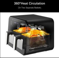China 9L Touch Screen Double Air Fryer 1800W Electric Deep Fryer Smart Rack Oil Free Household for sale