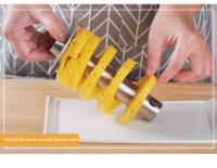 China Black Manual Stainless Steel Fruit Slicer with Sharp Blade and Detachable Handle for sale