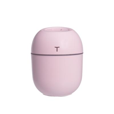 China Mini Portable Ultrasonic Air Humidifier 2W 5V USB with LED Night Lamp and Aroma Diffuser Pink for sale