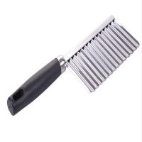 China 304 Stainless Steel Crinkle Knife 24cm Wavy Vegetable Slicer for Potato Cutter Kitchen Tool for sale