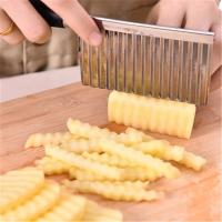 China 304 Stainless Steel Crinkle Knife 24cm Wavy Vegetable Slicer for Potato Cutter Kitchen Tool for sale