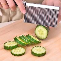 China 304 Stainless Steel Crinkle Knife 24cm Wavy Vegetable Slicer for Potato Cutter Kitchen Tool for sale
