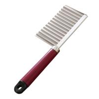 China 304 Stainless Steel Crinkle Knife 24cm Wavy Vegetable Slicer for Potato Cutter Kitchen Tool for sale