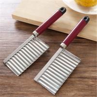 China 304 Stainless Steel Crinkle Knife 24cm Wavy Vegetable Slicer for Potato Cutter Kitchen Tool for sale