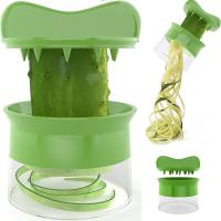 China 3 in 1 Manual Vegetable Spiralizer Cutter Coarse and Fine Julienne Slicing Set 8cm for sale